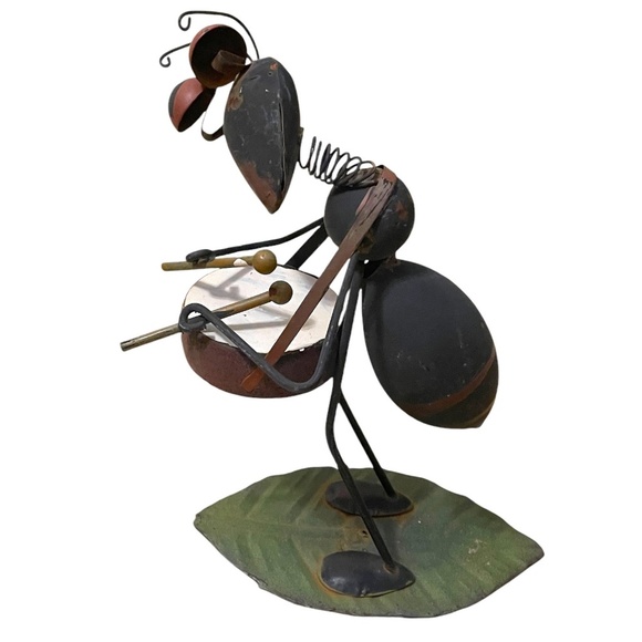 Hand Crafted | Accents | Vintage Hand Crafted Ant Playing Drum Metal ...